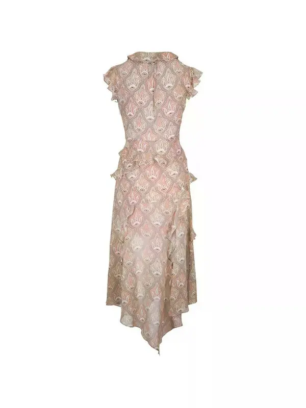 Veronica Beard Avenel Paisley-print Ruffled Dress - Pink