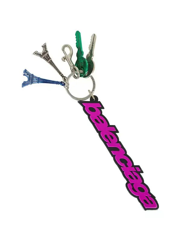Balenciaga Eiffel Tower Charm Keychain - Pink
