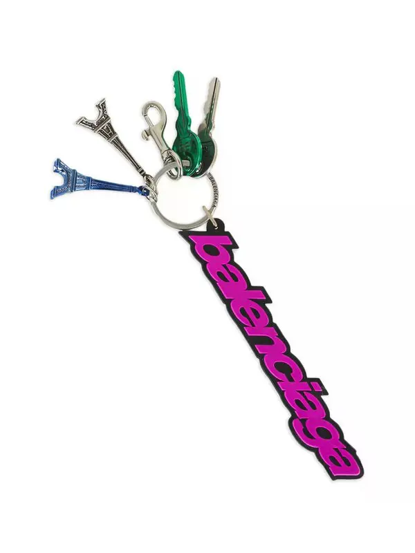 Balenciaga Eiffel Tower Charm Keychain - Pink