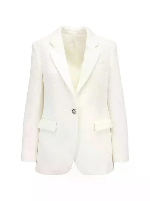 Brunello Cucinelli Cable-knit Single-breasted Blazer - White