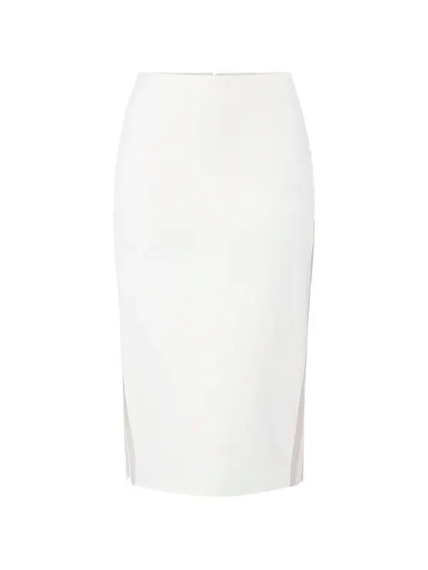 Elisabetta Franchi Satin-band Crêpe Skirt - White