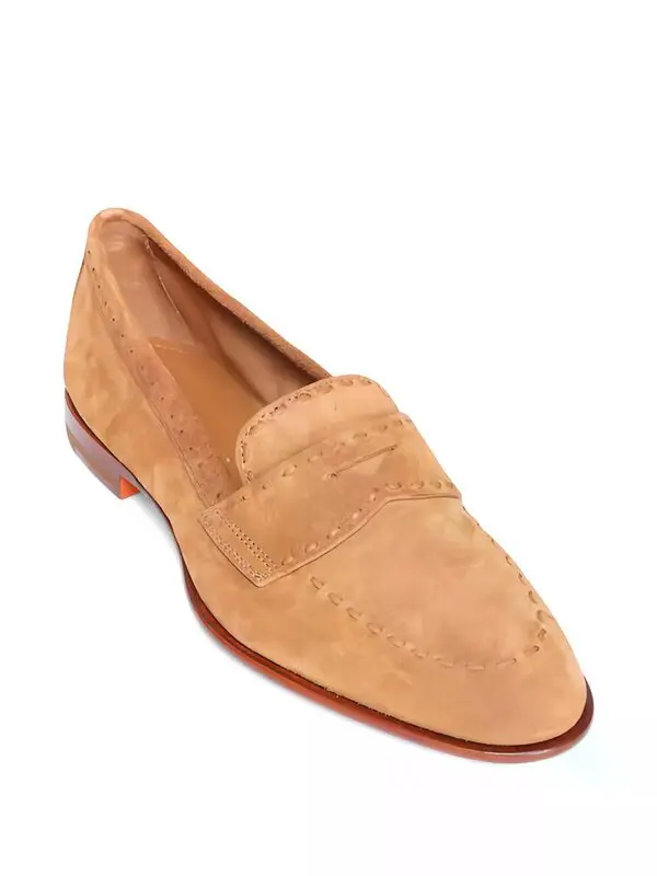 Santoni Marlene Suede Loafers - Neutrals