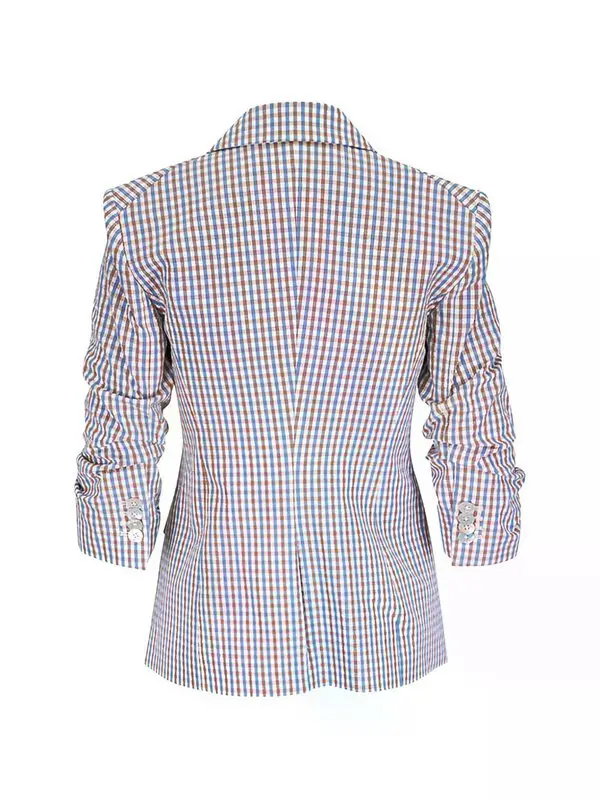 Veronica Beard Gingham-check Blazer - Blue