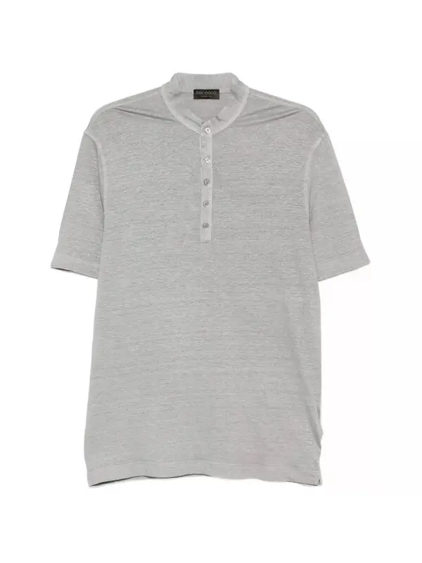 DELL'OGLIO Button-placket T-shirt - Grey