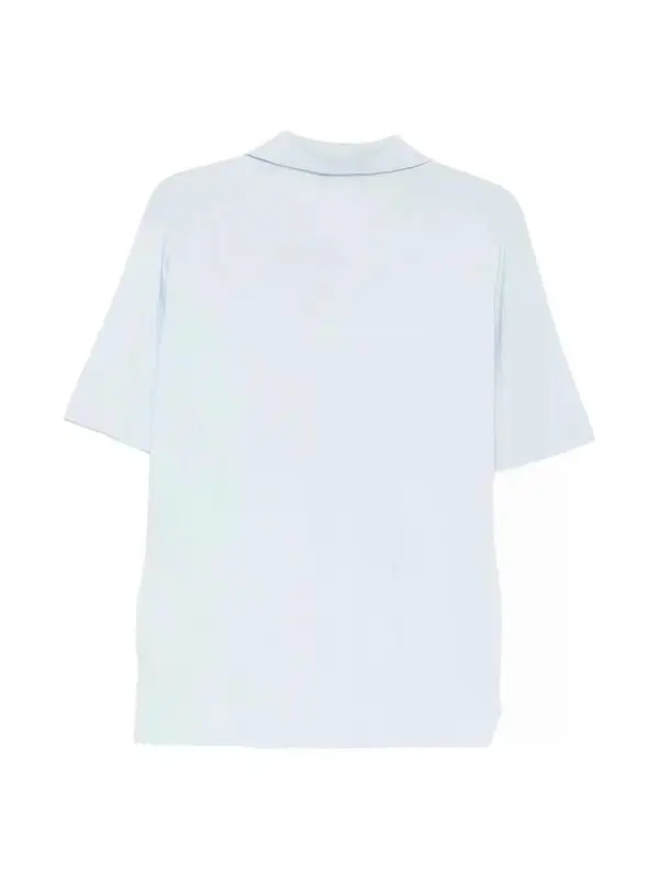 DELL'OGLIO Short-sleeve Cotton Polo Shirt - Blue