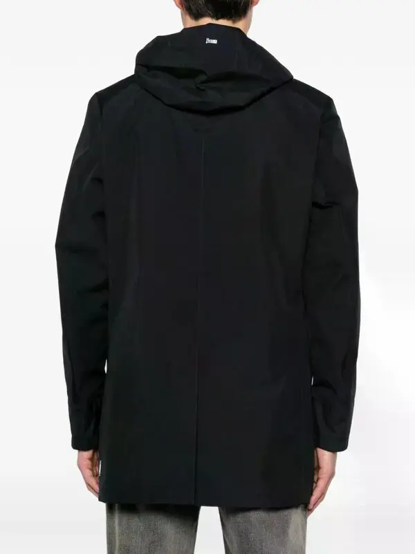 Herno Hooded Raincoat - Black