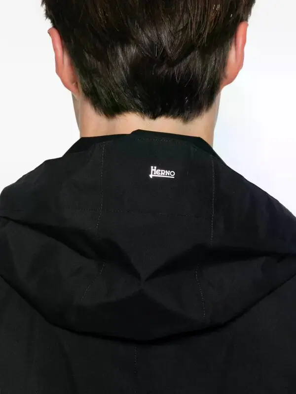 Herno Hooded Raincoat - Black