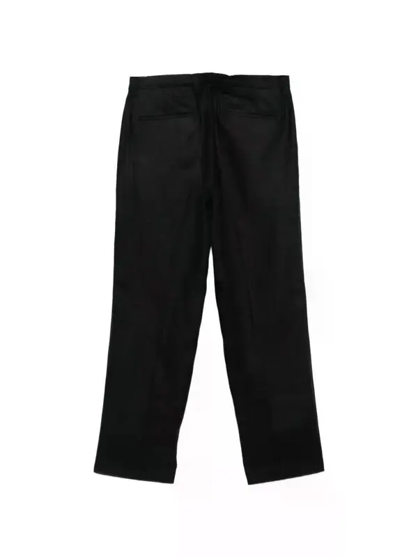 DELL'OGLIO Pressed-crease Straight-leg Trousers - Black