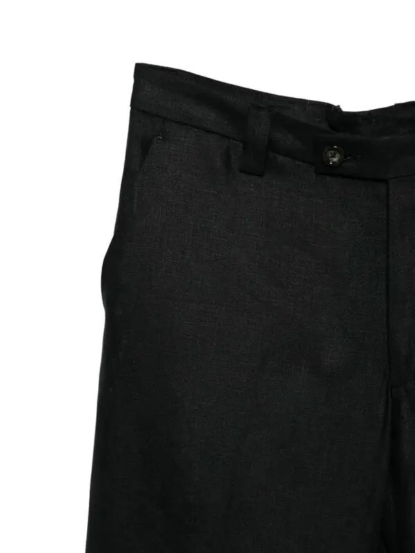 DELL'OGLIO Pressed-crease Straight-leg Trousers - Black