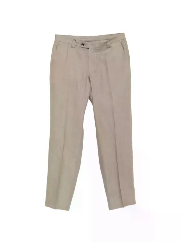 DELL'OGLIO Pressed-crease Trousers - Neutrals