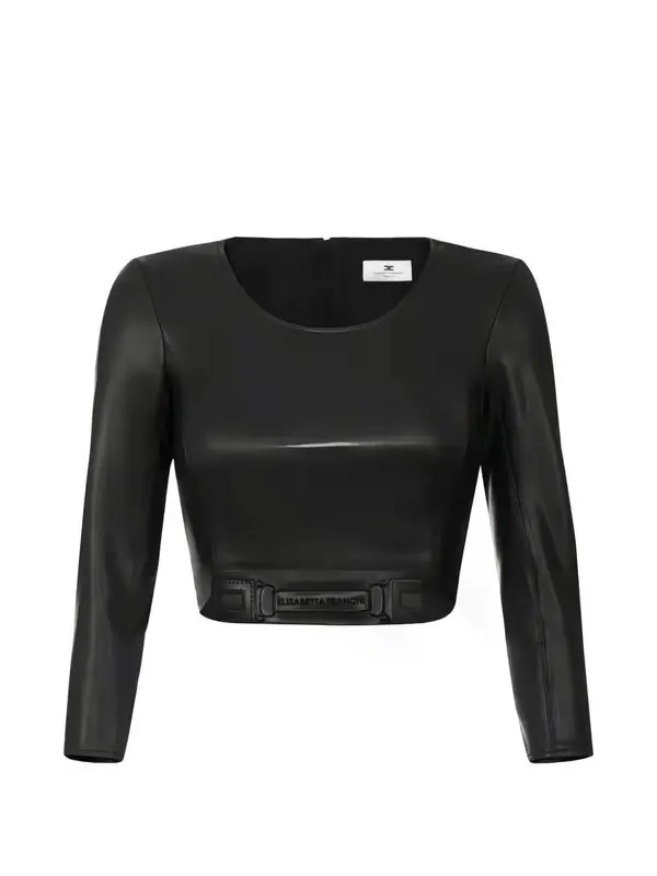 Elisabetta Franchi Embossed-logo Top - Black