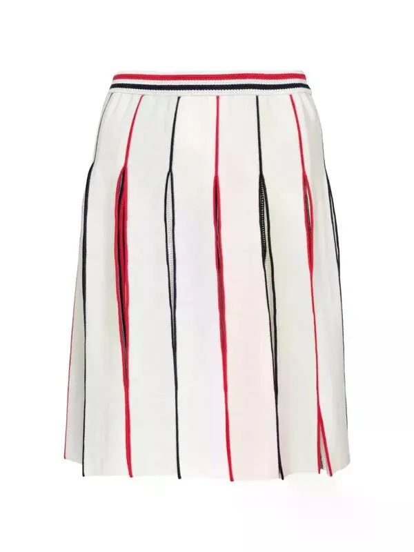 Thom Browne Crochet-stitch Variegated-stripe Skirt - White