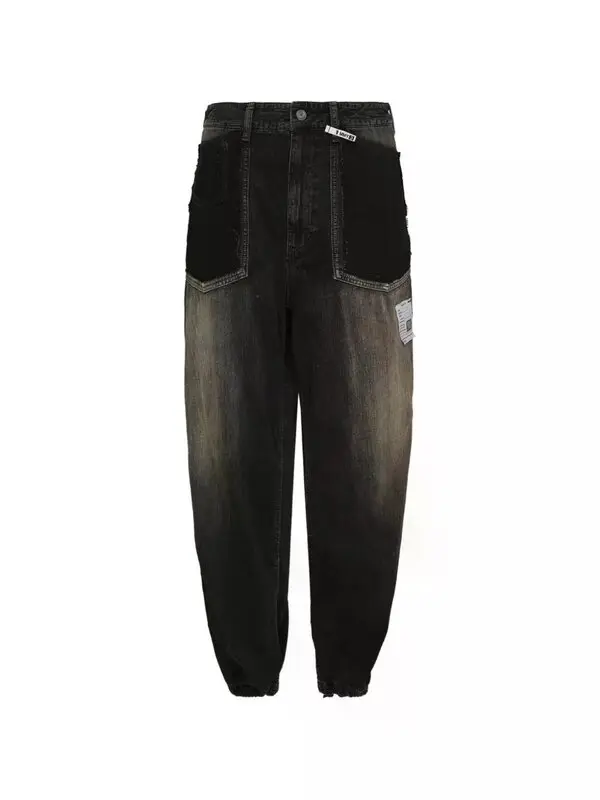Mihara Yasuhiro Cut-off Panelled Jeans - Black
