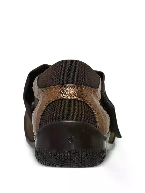 OPEN YY Mesh Touch-strap Ballet Flats - Brown