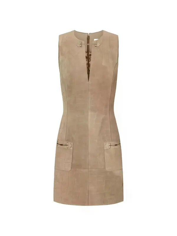 Elisabetta Franchi Alligator-print Mini Dress - Neutrals