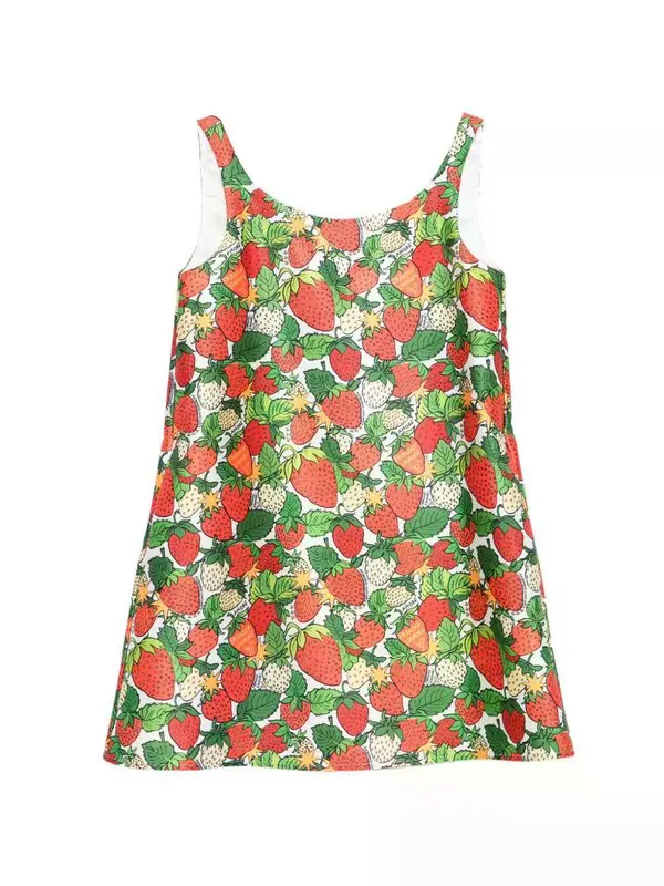 ALESSANDRO ENRIQUEZ Strawberry-print Mini Dress - White