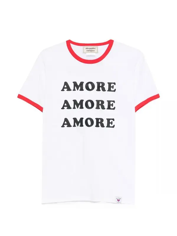 ALESSANDRO ENRIQUEZ Amore-print Top - White