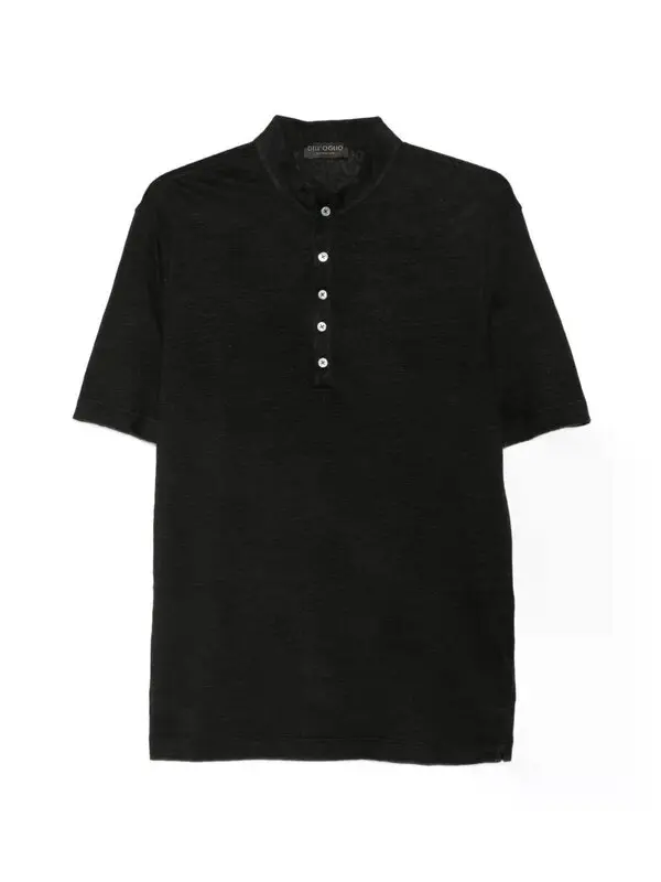 DELL'OGLIO Buttoned Short-sleeve Shirt - Black