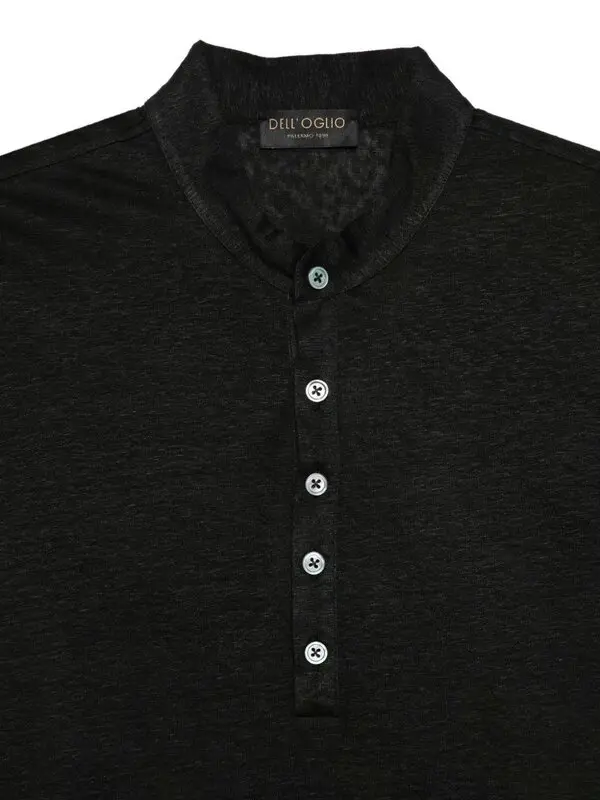 DELL'OGLIO Buttoned Short-sleeve Shirt - Black