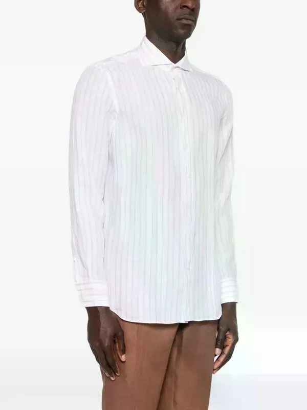 LARDINI Striped Shirt - White