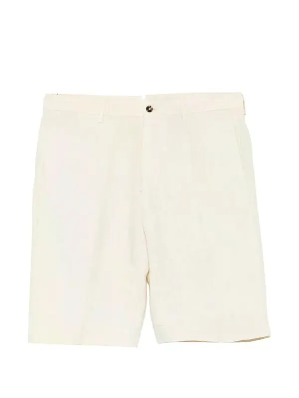 DELL'OGLIO Button Pleated Shorts - Neutrals
