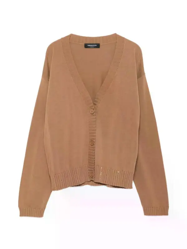 Fabiana Filippi Button Embellished Cardigan - Brown