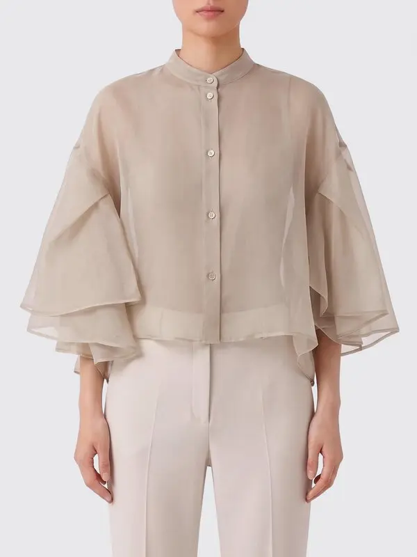 Max Mara Silk Cape Blouse - Beige