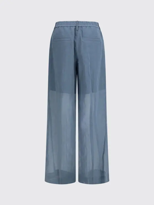 Brunello Cucinelli Wide-leg Cotton Trousers - Blue