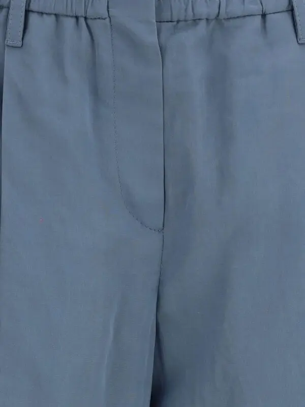 Brunello Cucinelli Wide-leg Cotton Trousers - Blue