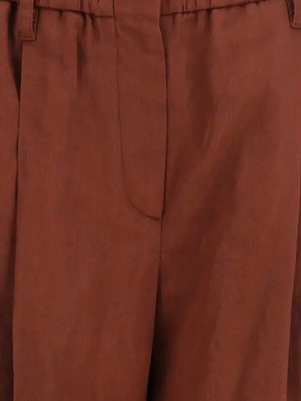 Brunello Cucinelli Wide-leg Cotton Trousers - Red