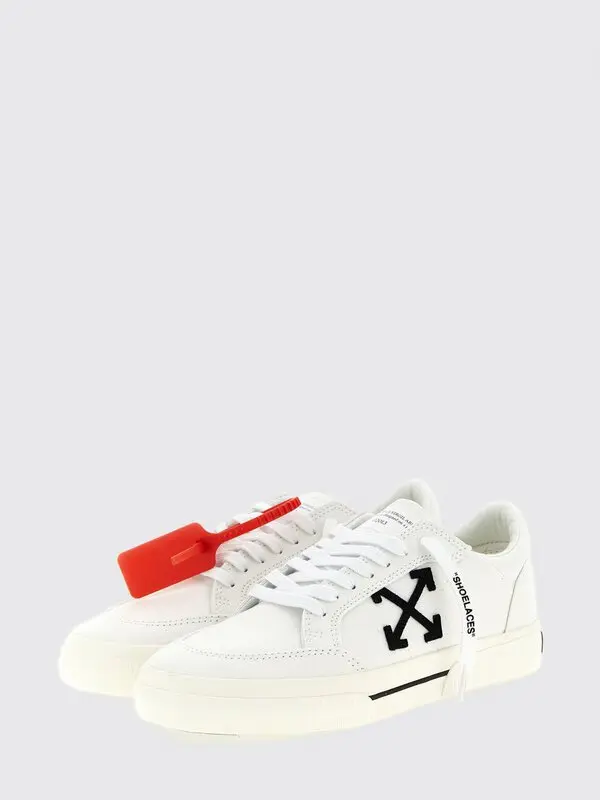 Off-White Vulcanized Canvas Low Top Sneakers - White
