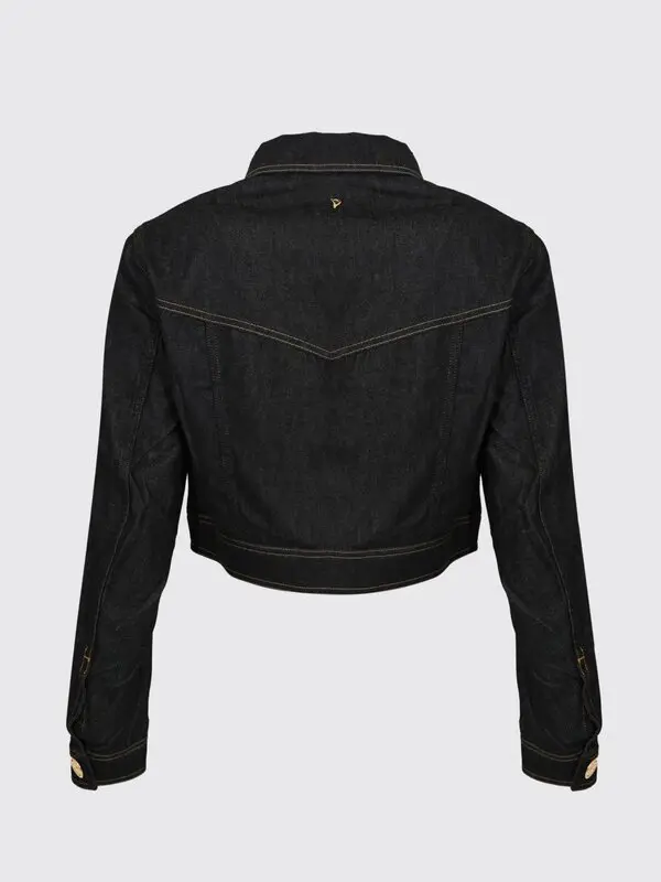 DONDUP Denim Cropped Jacket With Gold Button Detail