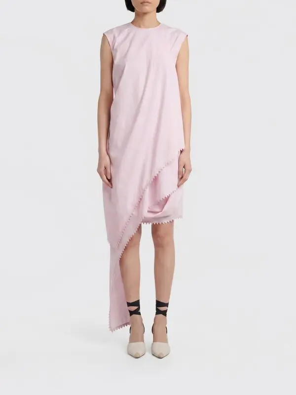 Jacquemus Cotton Blend Asymmetric Dress - Pink