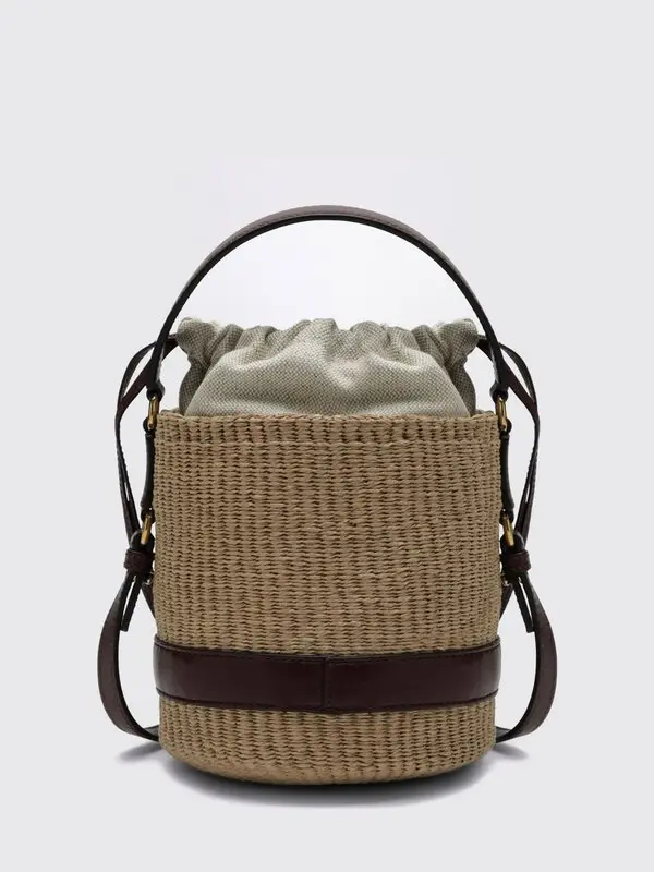 Chloé Charms Raffia And Leather Bucket Bag
