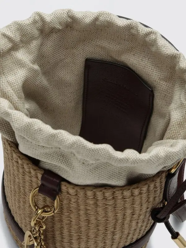 Chloé Charms Raffia And Leather Bucket Bag