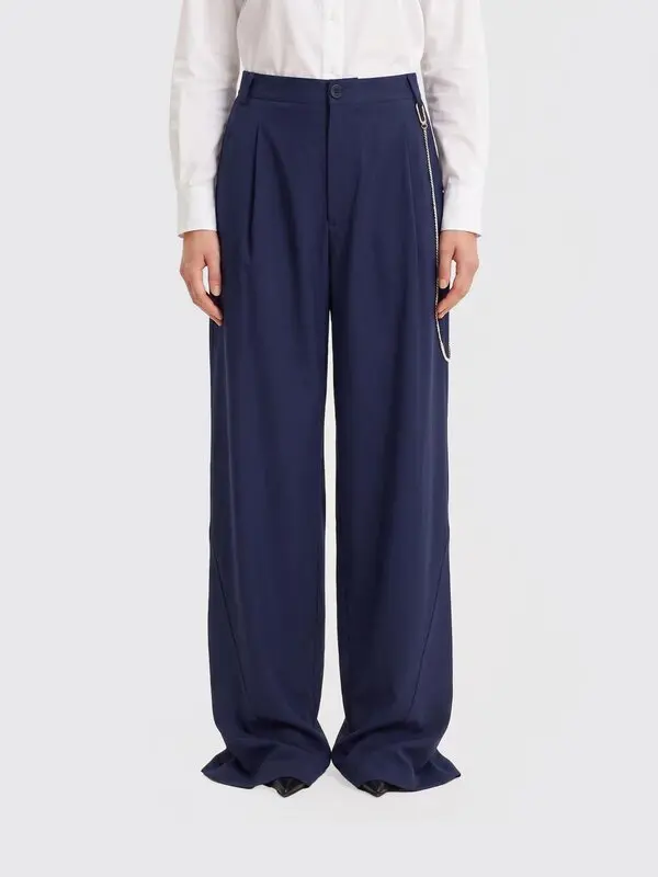 DARKPARK Wide-leg Cotton Trousers - Navy