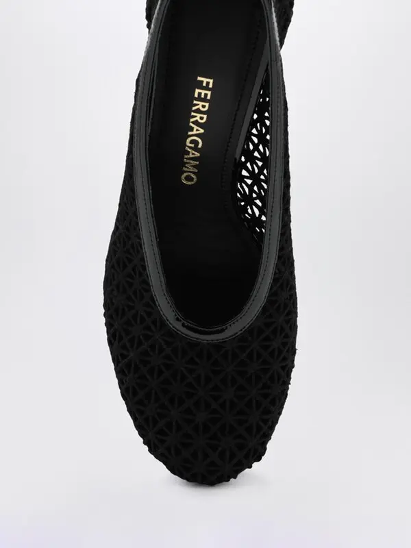 FERRAGAMO Macramé Pumps - Black