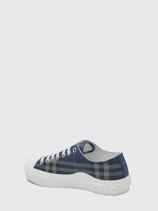 Burberry Checked Cotton Twill Lace-up Sneakers