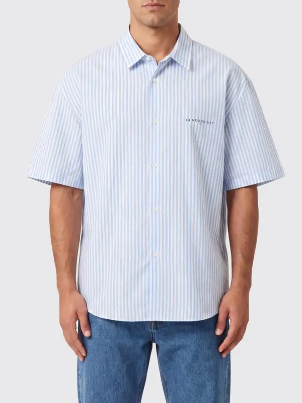 IH NOM UH NIT Striped Cotton Blend Casual Shirt