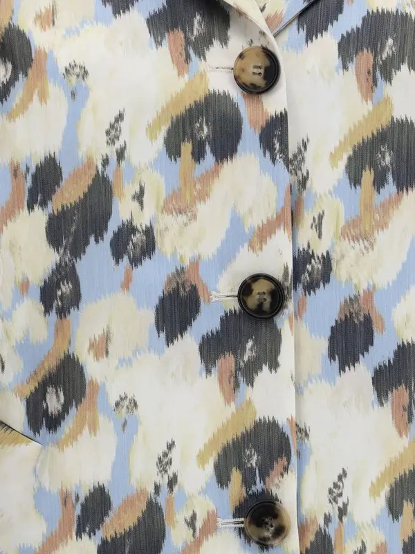 Marni Duchesse Coat With Abstract Pattern - Gnawed Blue