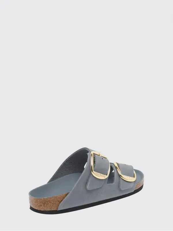 BIRKENSTOCK Arizona Big Buckle Oiled Leather Sandals - Grey