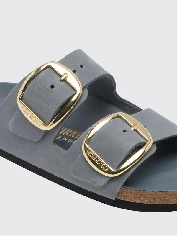 BIRKENSTOCK Arizona Big Buckle Oiled Leather Sandals - Grey