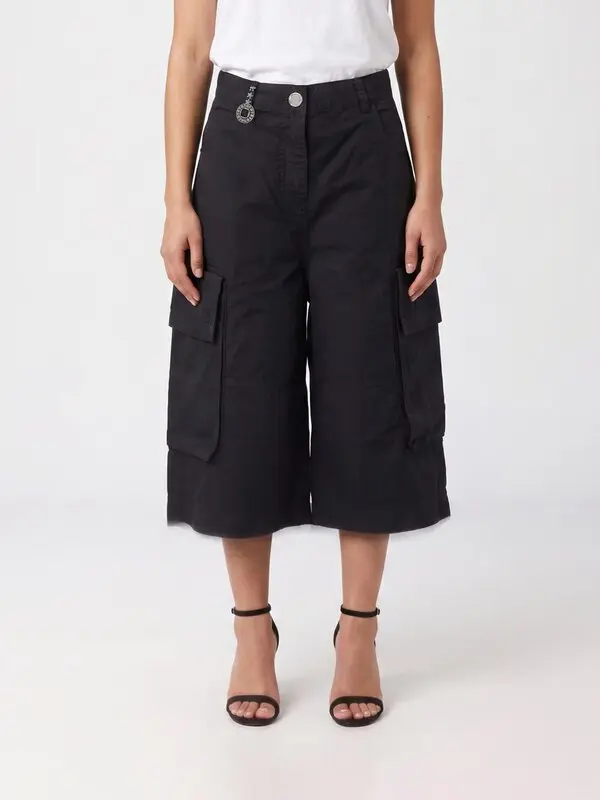 Pinko Cotton Gabardine Cargo Shorts - Black