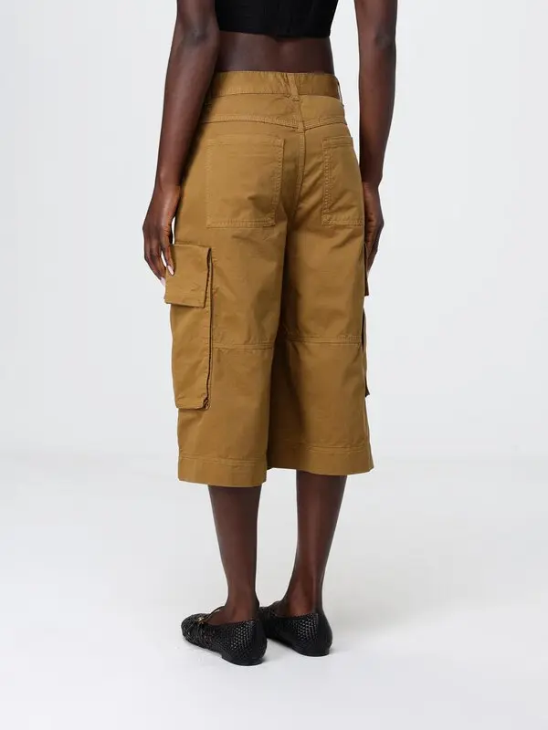 Pinko Cotton Gabardine Cargo Shorts - Brown