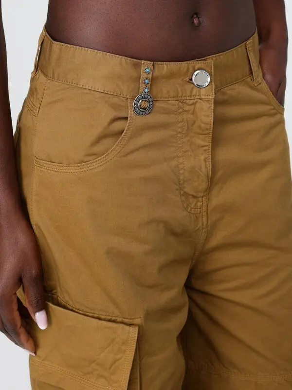 Pinko Cotton Gabardine Cargo Shorts - Brown