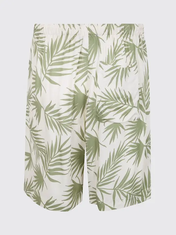 LANEUS Printed Viscose Drawstring Shorts