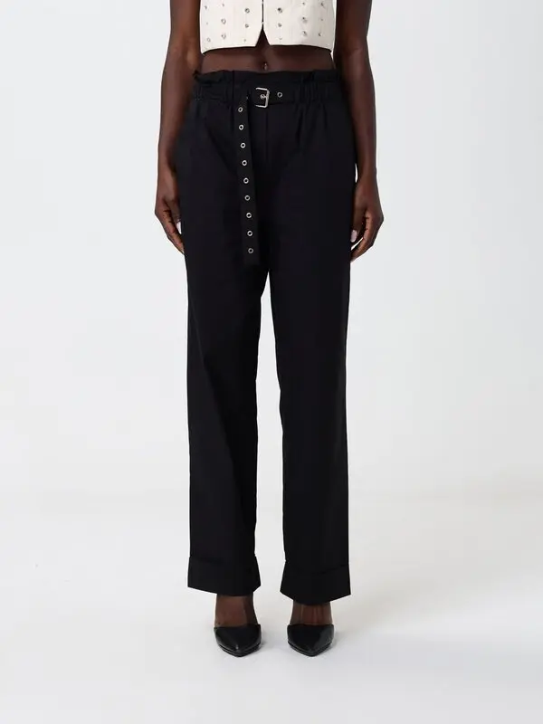 Liu Jo Cotton Belted Pants - Black