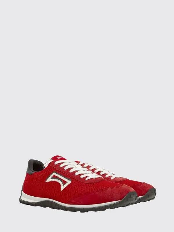 Camper Drift Walk Sneakers In Recycled Fabric And Suede - Red