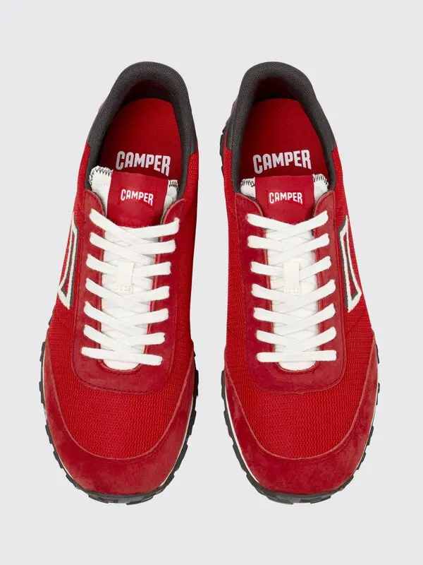 Camper Drift Walk Sneakers In Recycled Fabric And Suede - Red