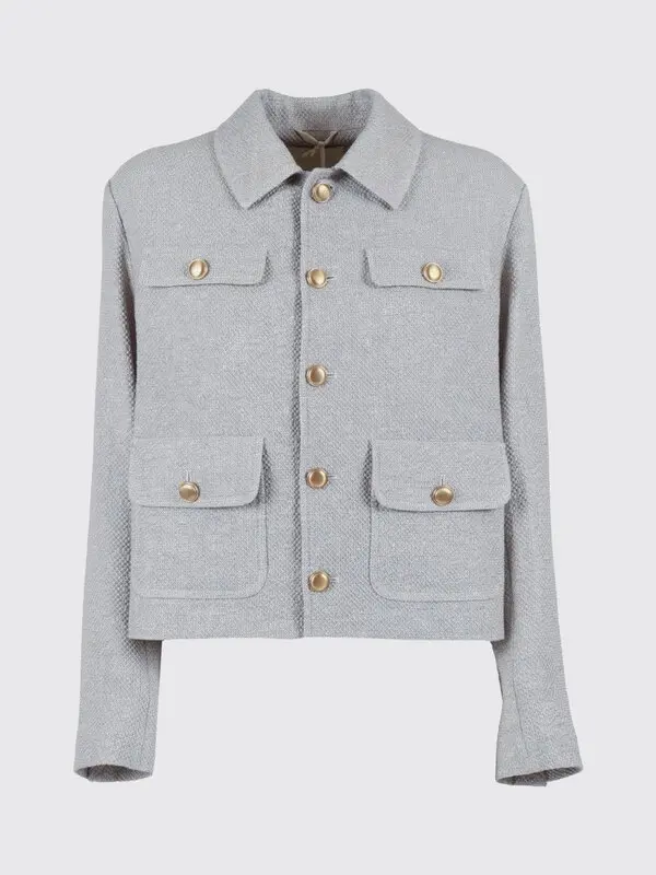 CIRCOLO 1901 Linen And Cotton Jacket - Grey